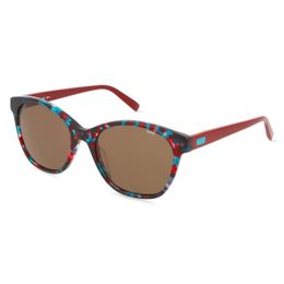 Esprit ET40135 | Damen-Sonnenbrille | Fassung: Vollrand, Cat Eye, Acetat, Gr&uuml;n | Glasfarbe: Grau