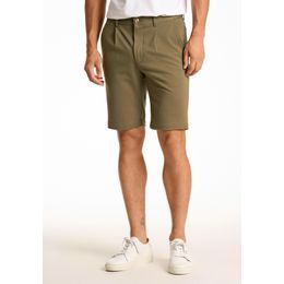 Bermudas LINDBERGH "Bermudas Regular Fit", Herren, Gr. L, gr&uuml;n (olive), Obermaterial: 75% Polyester, 22% Viskose, 3% Elasthan. Futter: 100% Polyester, meliert, regular fit, Hosen Bermudas