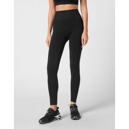 Leggings Plein Sport "Logo", Damen, Gr. XL, US-Gr&ouml;&szlig;en, schwarz (02, schwarz), Obermaterial: 53% Polyamid, 37% Polyester, 10% Elasthan, Hosen Leggings