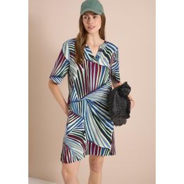 Sommerkleid Cecil, Damen, Gr. L (42), US-Gr&ouml;&szlig;en, palm breeze gr&uuml;n, Stoff, 100% Viskose, gemustert, comfort fit knieumspielend, Rundhals, abgesteppt, Kleider Sommerkleid, aus Viskose