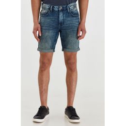 Jeansshorts Blend "BHGrilitsch", Herren, Gr. M, US-Gr&ouml;&szlig;en, denim middleblau, Web, 98% Baumwolle, 2% Elasthan, unifarben, Basic, normal kurz, Jeans Jeansshorts, Stilvolle 5-Pocket-Jeansshorts mit leichten Destroyed-Effekten