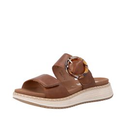 Pantolette Remonte, Damen, Gr. 39, braun, Leder, unifarben, Schuhe Pantolette, Sommerschuh, Hausschuh mit praktischen Klettverschl&uuml;ssen