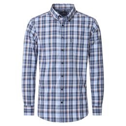 Langarmhemd Casamoda "Casamoda Freizeithemd kariert", Herren, Gr. L, Normalgr&ouml;&szlig;en, blau, 100% Baumwolle, kariert, l&auml;ssig geschnitten, Hemden