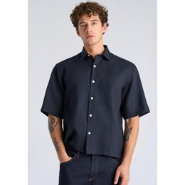 Kurzarmhemd LINDBERGH "Freizeithemd (Kurzarm) Regular Fit", Herren, Gr. L, Normalgr&ouml;&szlig;en, navy, Obermaterial: 70% Baumwolle, 30% Polyester, Hemden
