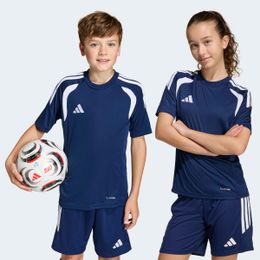 Fu&szlig;balltrikot adidas Performance "TIRO26L JSY Y", Jungen, Gr. 164, team navy blau 2, wei&szlig;, Obermaterial: 100% Polyester, Rundhals, Trikots Fu&szlig;balltrikot