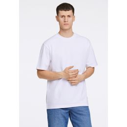T-Shirt LINDBERGH "T-Shirt Oversize Fit", Herren, Gr. L, wei&szlig;, Obermaterial: 100% Baumwolle, unifarben, oversize, Rundhals, Shirts T-Shirt
