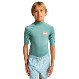 Strandshirt Billabong "RE ISHORT SLEEVEUE SHORT SLEEVE BOY", M&auml;dchen, Gr. 10 (134/140), sea gr&uuml;n, Obermaterial: 84% Polyester, 16% Elasthan, Shirts, f&uuml;r Kinder und Jugendliche, sportlicher Stil, kurze &Auml;rmel