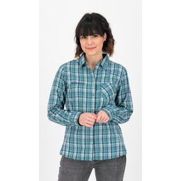 Outdoorhemd DEPROC Active "PHOENIX LS WOMEN", Damen, Gr. 44L, Normalgr&ouml;&szlig;en, bunt (blau, gr&uuml;n, check), Web, 100% Polyester, Hemden, auch in Gro&szlig;en Gr&ouml;&szlig;en erh&auml;ltlich