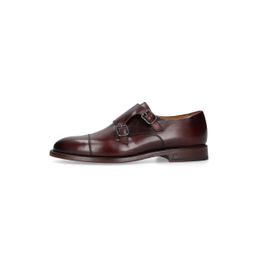 Schn&uuml;rschuh Henry Stevens "Winston CDM", Herren, Gr. 41,5, schwarz (schwarzbraun), Kalbsleder, Schuhe Schn&uuml;rschuh, Herren Businessschuh Double Monk Strap handgefertigt, Lederschuh