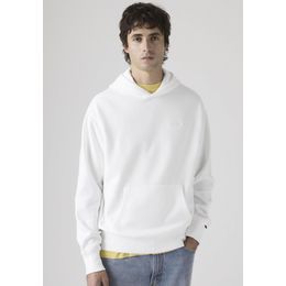 Levi's Hoodie LEVI'S "THE AUTHENTIC HOODIE", Herren, Gr. XL, hellwei&szlig;, Sweatware, Obermaterial: 88% Baumwolle, 12% Polyester, unifarben, relaxed fit normal, ohne Ausschnitt, B&uuml;ndchen, Sweatshirts Hoodie, mit kleiner Ton-in-Ton Logostickerei auf der Brust