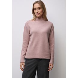 Rollkragenpullover Street One, Damen, Gr. 42, powder pink meliert, Web, 37% Polyacryl, 29% Baumwolle, 29% Polyester, 5% Nylon, unifarben, normal normal, hoch geschlossener Ausschnitt, Rippb&uuml;ndchen, Pullover Rollkragenpullover, mit Turtleneck