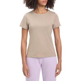 T-Shirt Energetics "DA.-T-SHIRT OGDA SHORT SLEEVE W", Damen, Gr. L, beige (braun smoke), Jersey, Obermaterial: 62% Polyester, 33% Lyocell, 5% Elasthan, Rundhals, Shirts T-Shirt, sportlicher Stil, Kurzarm, Rundhalsausschnitt