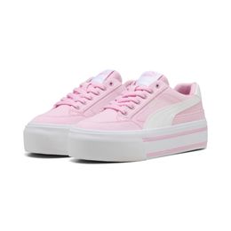 Sneaker Puma "Court Classic Vulc Platform Sneakers Damen", Damen, Gr. 36, pink shimmer wei&szlig;, Obermaterial: Textil, Synthetik. Futter: Textil. Innensohle: Textil. Laufsohle: Gummi, Schuhe Sneaker