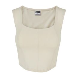 Tanktop Urban Classics "Urban Classics Damen Ladies Short Corsage Top", Damen, Gr. 4XL, sandwei&szlig;, 95% Baumwolle, 5% Elasthan, unifarben, slim fit, Tops Tanktop