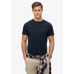 Rundhalsshirt Superdry "CLASSIC ESSENTIAL TEE", Herren, Gr. M, blau (eclipse navy), Single Jersey, Obermaterial: 100% Baumwolle, unifarben, relaxed fit normal, Rundhals, Shirts Rundhalsshirt