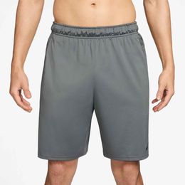 Shorts Nike "M NK DF TOTALITY 9IN SHORT (Consumer Facing Name TBD)", Herren, Gr. L, N-Gr, smoke grau, schwarz, Web, Obermaterial: 100% Polyester, unifarben, Basic kniefrei, Hosen Shorts, f&uuml;r Fitness, mit elastischem Bund und Kordelzug, mit Seitentaschen