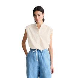Marc O'Polo Blusentop MARC O'POLO DENIM "aus Papertouch-Popeline", Damen, Gr. L, silky wei&szlig;, Obermaterial: 100% Baumwolle, unifarben, relaxed fit normal, normaler Saum, Blusen Blusentop