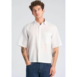 Kurzarmhemd LINDBERGH "Freizeithemd (Kurzarm) Regular Fit", Herren, Gr. L, Normalgr&ouml;&szlig;en, wei&szlig;, Obermaterial: 70% Baumwolle, 30% Polyester, Hemden
