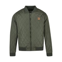 Langmantel Urban Classics "Urban Classics Herren Diamond Quilt Jacket", Herren, Gr. L, olive, 100% Polyester, M&auml;ntel