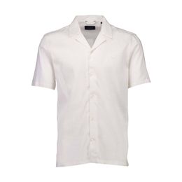 Kurzarmhemd LINDBERGH "Freizeithemd (Kurzarm) Relaxed Fit", Herren, Gr. L, Normalgr&ouml;&szlig;en, wei&szlig; (sanftes wei&szlig;), Obermaterial: 53% Baumwolle, 47% Lyocell (TENCEL&trade;), Hemden