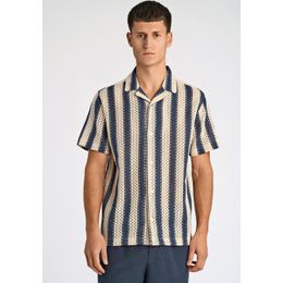 Kurzarmhemd LINDBERGH "Freizeithemd (Kurzarm) Relaxed Fit", Herren, Gr. L, Normalgr&ouml;&szlig;en, blau (navy), Obermaterial: 55% Baumwolle, 45% Polyester, Hemden