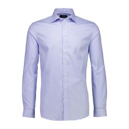 Businesshemd LINDBERGH "Business-Casual-Hemd (Langarm) Modern Fit", Herren, Gr. L, Normalgr&ouml;&szlig;en, mid blau, Obermaterial: 100% Baumwolle, Hemden