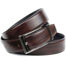 Lederg&uuml;rtel Anthoni Crown, Herren, Gr. 85, braun (dunkelbraun, schwarz), Leder, unifarben, G&uuml;rtel Lederg&uuml;rtel, Wendeg&uuml;rtel in dunkelbraun und schwarz