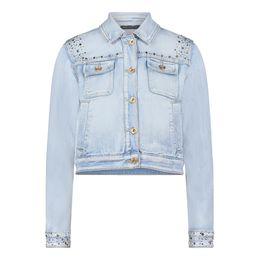 Jackenblazer Betty Barclay "Damen langarm", Damen, Gr. 36, light blau denim, Denim/Jeans, Obermaterial: 56% Baumwolle, 30% Viskose, 12% Polyester, 2% Elasthan, sehr schmal kurz, Blazer