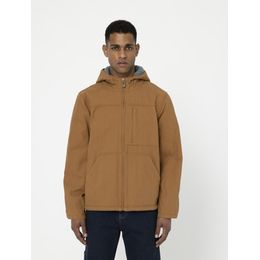 Arbeitsjacke Dickies "Dickies Workwear Jacken SHERPA LINED HOODED DUCK JACKET", Herren, Gr. XXL, braun duck, Obermaterial: 100% Baumwolle, Jacken