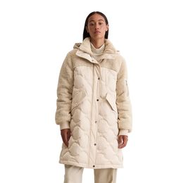 Marc O'Polo Daunenjacke MARC O'POLO "mit l&auml;ssigen Teddypl&uuml;sch-Details", Damen, Gr. 32, light oat, Obermaterial: 100% Polyester. F&uuml;llung: 70% Daune, 30% Feder, unifarben, relaxed fit, Strickb&uuml;ndchen, Jacken Daunenjacke