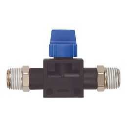 Riegler 3/2-Wegeventil &raquo;Blaue Serie&laquo;, AG/AG R 1/4, Gewindebeschichtung (276.014)