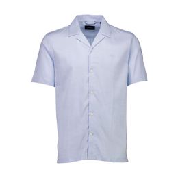 Kurzarmhemd LINDBERGH "Freizeithemd (Kurzarm) Relaxed Fit", Herren, Gr. L, Normalgr&ouml;&szlig;en, blau (ice blau), Obermaterial: 53% Baumwolle, 47% Lyocell (TENCEL&trade;), Hemden