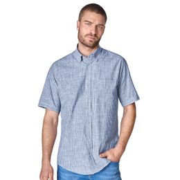 Kurzarmhemd Casamoda "Casamoda Freizeithemd Kurzarm gestreift", Herren, Gr. L, Normalgr&ouml;&szlig;en, blau, 100% Baumwolle, gestreift, l&auml;ssig geschnitten, Hemden