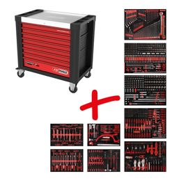KS Tools Performanceplus Werkstattwagen-Satz P30 mit 706 Werkzeugen f&uuml;r 7 Schubladen (830.9706)