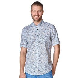 Kurzarmhemd Casamoda "Casamoda Leinenhemd Kurzarm Print", Herren, Gr. L, Normalgr&ouml;&szlig;en, gr&uuml;n, 55% Leinen, 45% Baumwolle, bedruckt, l&auml;ssig geschnitten, Hemden