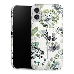 DeinDesign iPhone 16 Plus Handy Premium Case Smartphone Handyh&uuml;lle Schutzh&uuml;lle matt Flowers Water Colour Eukalyptus Premium Case