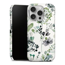 DeinDesign iPhone 16 Pro Handy Premium Case Smartphone Handyh&uuml;lle Schutzh&uuml;lle matt Flowers Water Colour Eukalyptus Premium Case