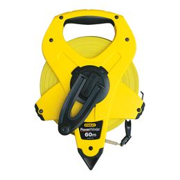Stanley PowerWinder Bandma&szlig; Fiberglas 60m mit Kurbel und Endhaken, 2-34-775)