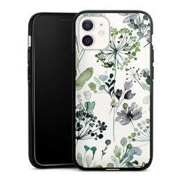 DeinDesign iPhone 12 mini Handy Silikon H&uuml;lle Case schwarz Handyh&uuml;lle Eukalyptus Water Colour Flowers