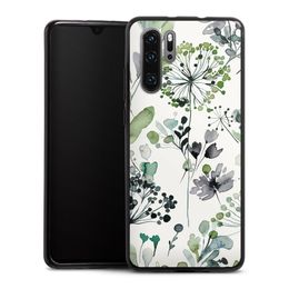 DeinDesign Huawei P30 Pro Handy Silikon H&uuml;lle Case schwarz Handyh&uuml;lle Flowers Water Colour Eukalyptus
