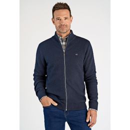 Cardigan Bison "Cardigan Comfort Fit", Herren, Gr. L, blau (navy), Obermaterial: 70% Baumwolle, 30% Polyester, unifarben, Strickjacken