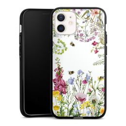 DeinDesign iPhone 12 mini Handy Silikon H&uuml;lle Case schwarz Handyh&uuml;lle Meadow Nature Flowers
