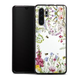 DeinDesign Huawei P30 Pro Handy Silikon H&uuml;lle Case schwarz Handyh&uuml;lle Meadow Nature Flowers