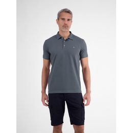 Poloshirt Lerros "Poloshirt in weicher Seersucker-Qualit&auml;t mit Brusttasche", Herren, Gr. L, lava grau, 97% Baumwolle, 3% Elasthan, ohne Ausschnitt, Shirts
