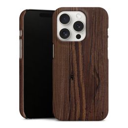 DeinDesign iPhone 15 Pro Handy Premium Case Smartphone Handyh&uuml;lle Schutzh&uuml;lle matt Wooden Look Wood Nut Tree Premium Case