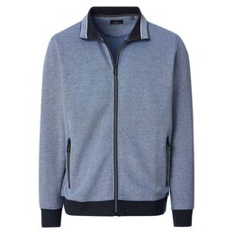 Sweatjacke Casamoda "Casamoda Sweatjacke gestreift", Herren, Gr. M, blau, 100% Baumwolle, Sweatjacken Sweatjacke