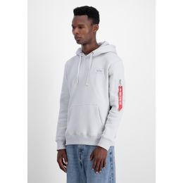 Hoodie Alpha Industries "Backprint Hoodie Camo Print", Herren, Gr. L, grau (pastel grau), Obermaterial: 80% Baumwolle, 20% Polyester, regular fit, Sweatshirts Hoodie
