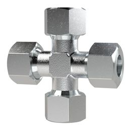 Riegler Kreuz-Verschraubung, Rohr-A&Atilde;&tilde;25mm, Stahl verz. (KV25SST)