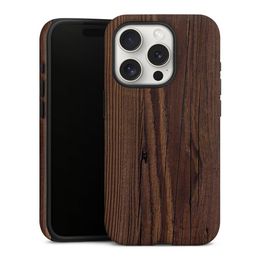 DeinDesign iPhone 15 Pro Handy Panzer Handyh&uuml;lle robuste Outdoor H&uuml;lle Schutzh&uuml;lle matt Wooden Look Wood Nut Tree Tough Case