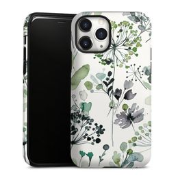 DeinDesign iPhone 11 Pro Handy Panzer Handyh&uuml;lle robuste Outdoor H&uuml;lle Schutzh&uuml;lle gl&auml;nzend Flowers Eukalyptus Water Colour Tough Case